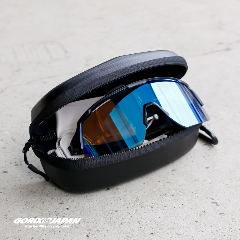 ゴリックス スポーツサングラス UVカット ハイコントラストブルーレンズ 自転車 野球 サングラス メンズ スポーツ 度付きインナーフレーム付き (GS-CONST159) : GORIX ...