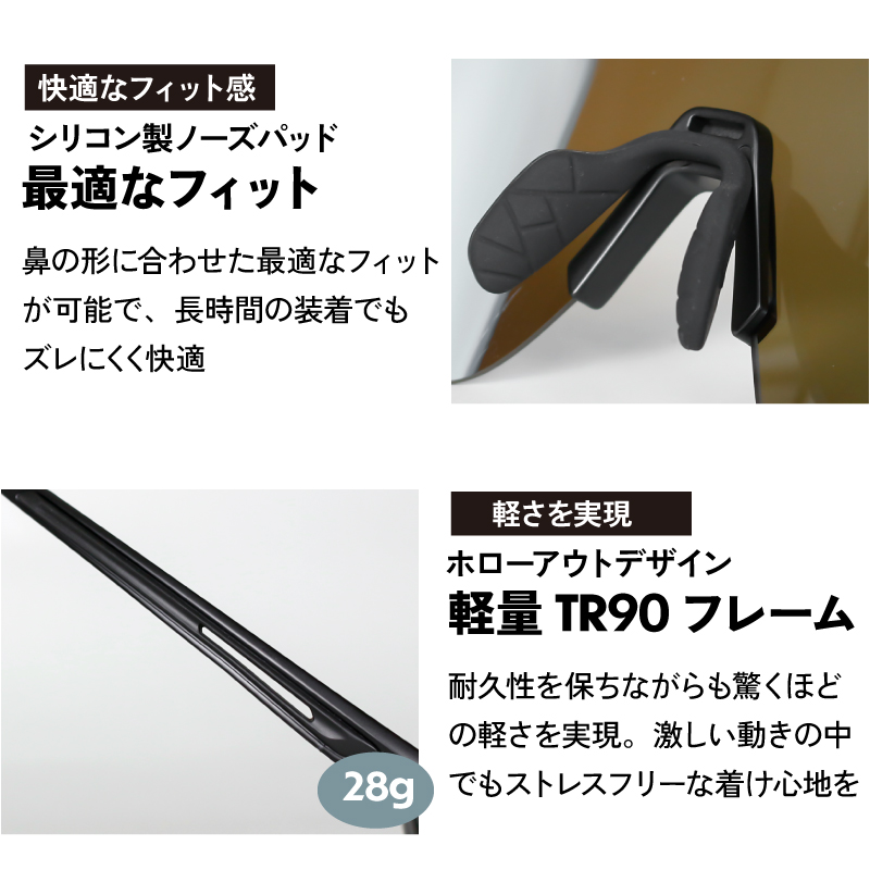 ゴリックス スポーツサングラス UVカット ハイコントラストブルーレンズ 自転車 野球 サングラス メンズ スポーツ 度付きインナーフレーム付き (GS-CONST159) : GORIX ...