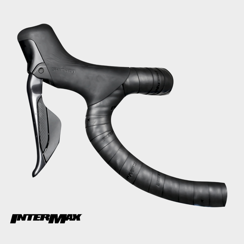 インターマックス バーテープ ロードバイク 自転車 薄手タイプ マットブラック グリップ力重視 ハンドルグリップ ネジ式エンドキャップ (INTERMAX THE BARTAPE ...