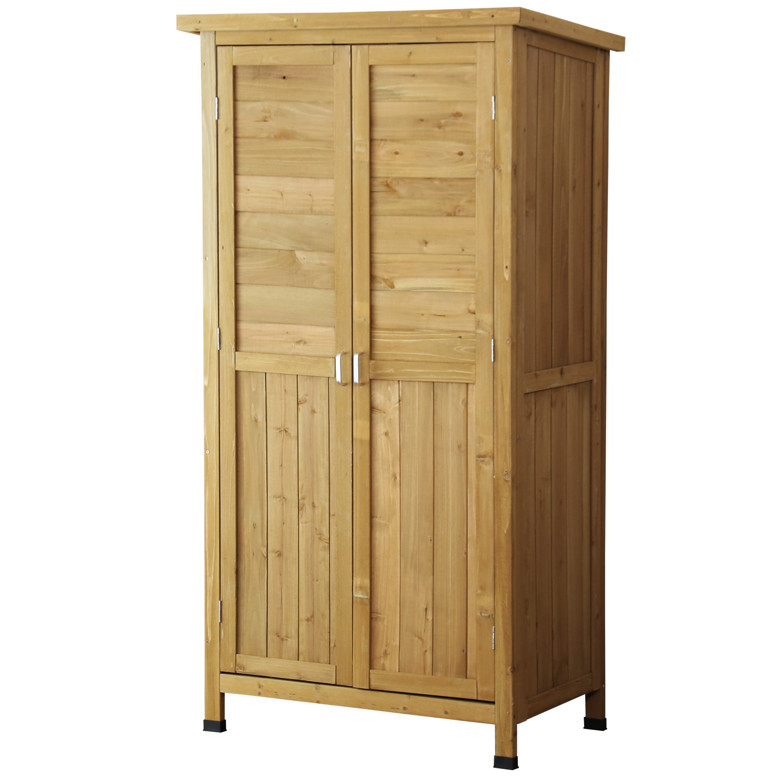 DORIS（ドリス） 屋外収納庫 物置 屋外 木製 ガーデニング用品 収納 木製 倉庫 収納庫 北欧 幅80.8 木製ストッカー ベランダ収納 屋外物置 カトレアハイタイプ : doris ...