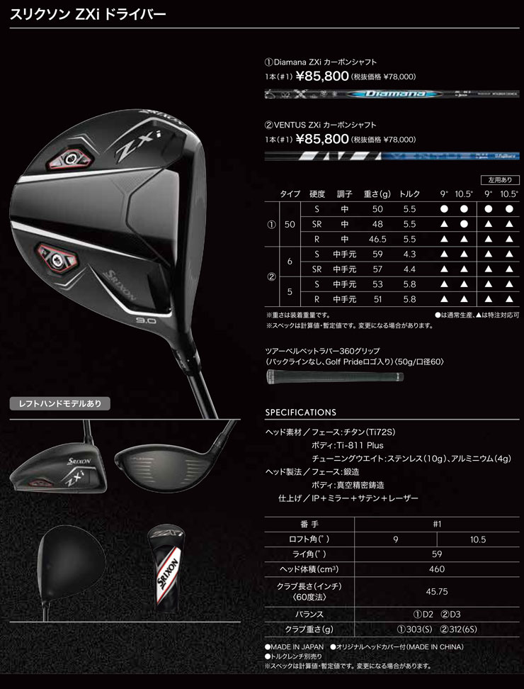 SRIXON 特注カスタムクラブ スリクソン ZXi ドライバー 三菱 VANQUISH