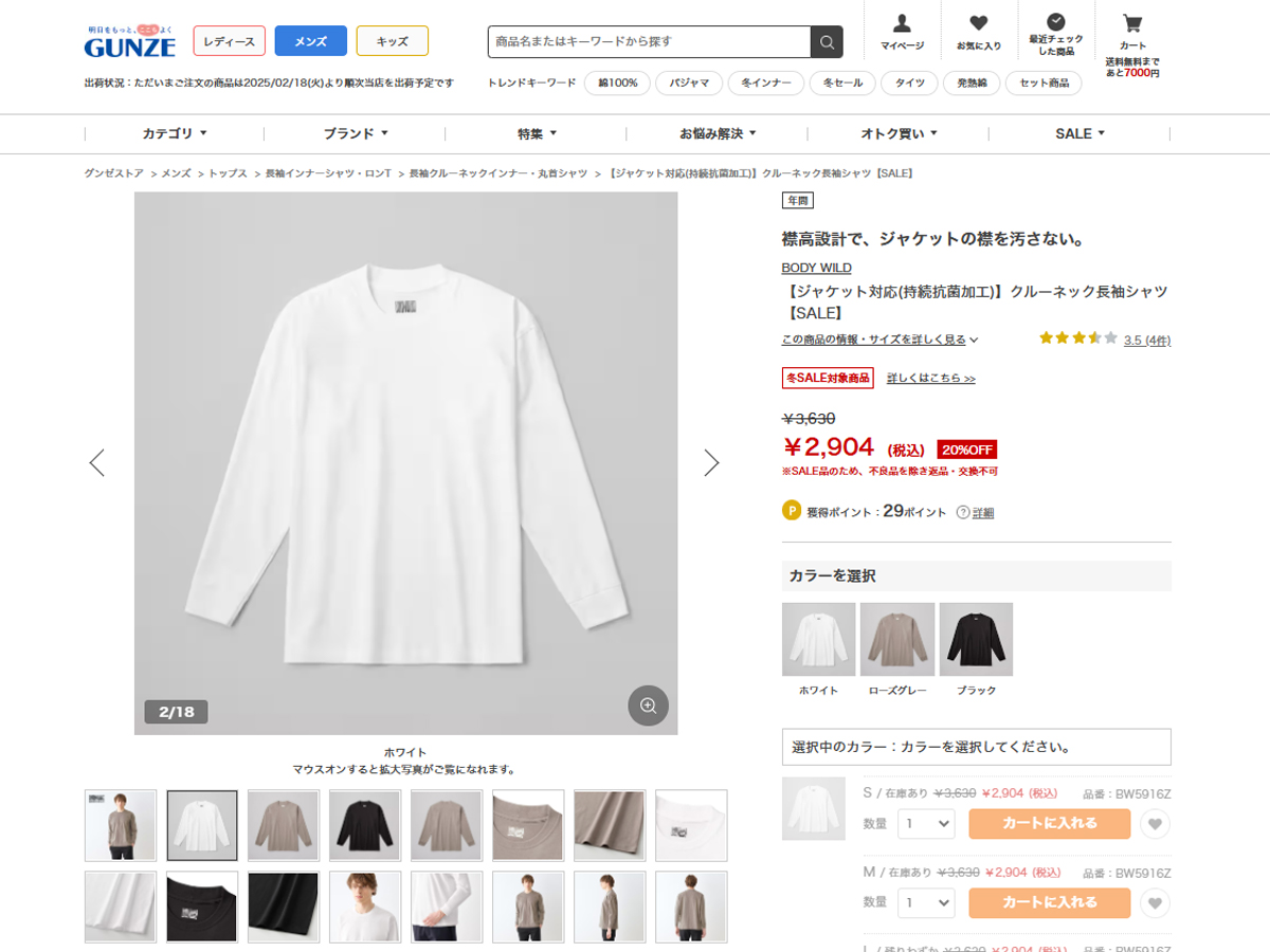 BODY WILD グンゼ ボディワィルド ロンT メンズ 長袖Tシャツ BODY WILD グンゼ ボディワィルド ロンT メンズ 長袖Tシャツ