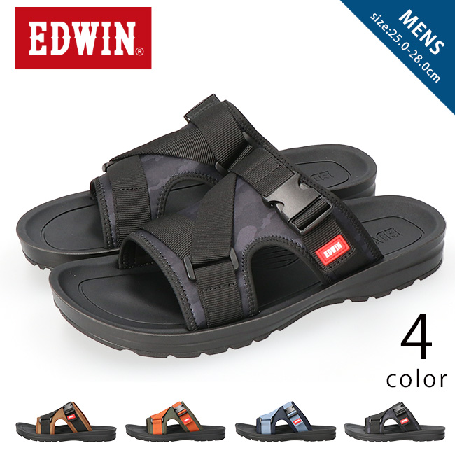 EDWIN エドウィン スポーツサンダル メンズ 歩きやすい 履きやすい 痛くない 疲れない やわらかい かかとなし おしゃれ EW5111 靴 : はきもの広場 - 通販 - Yahoo ...
