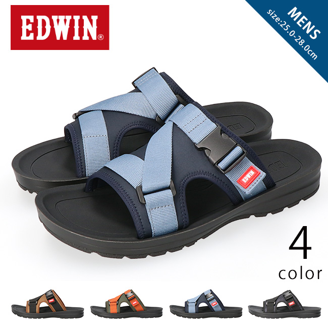 EDWIN エドウィン スポーツサンダル メンズ 歩きやすい 履きやすい 痛くない 疲れない やわらかい かかとなし おしゃれ EW5111 靴 : はきもの広場 - 通販 - Yahoo ...