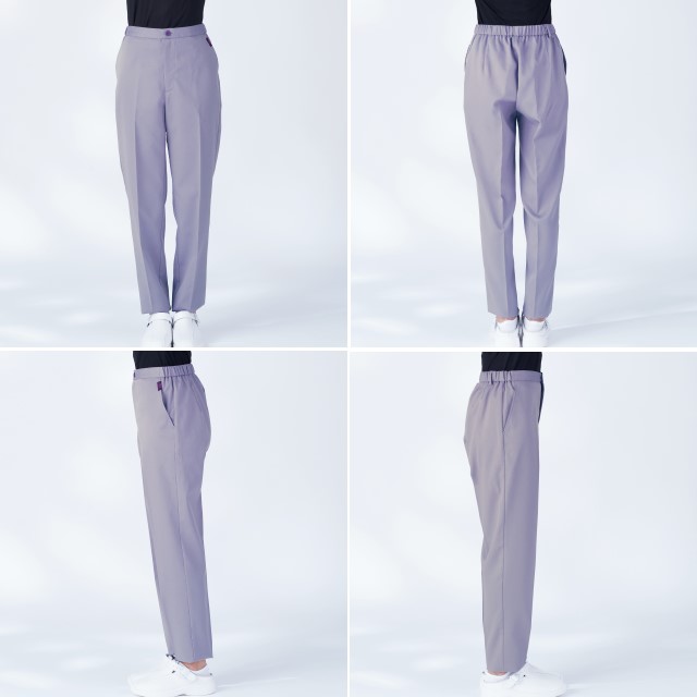 PANTONE（パントン） 6022SC フォーク レディス パンツ 女性用 テーパード ストレッチ 軽い 前ファスナー 後ろゴム 裏地 ...