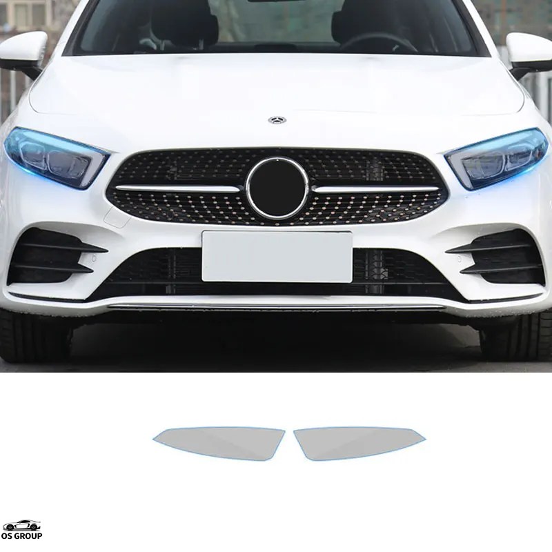 ベンツ A クラス W177 V177 A180 A200 A220 A250 2019年 2020年+ ヘッドライト TPU 透明 スモーク ブラック プロテクター フィルム : ハナピ ...