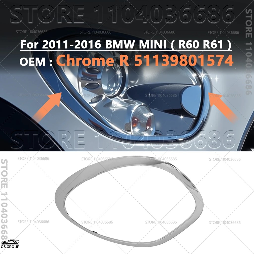 【並行輸入品】 2011年-2016年 R60 R61 BMW ミニクーパー カントリーマン ペースマン ヘッドライト ベゼル ...