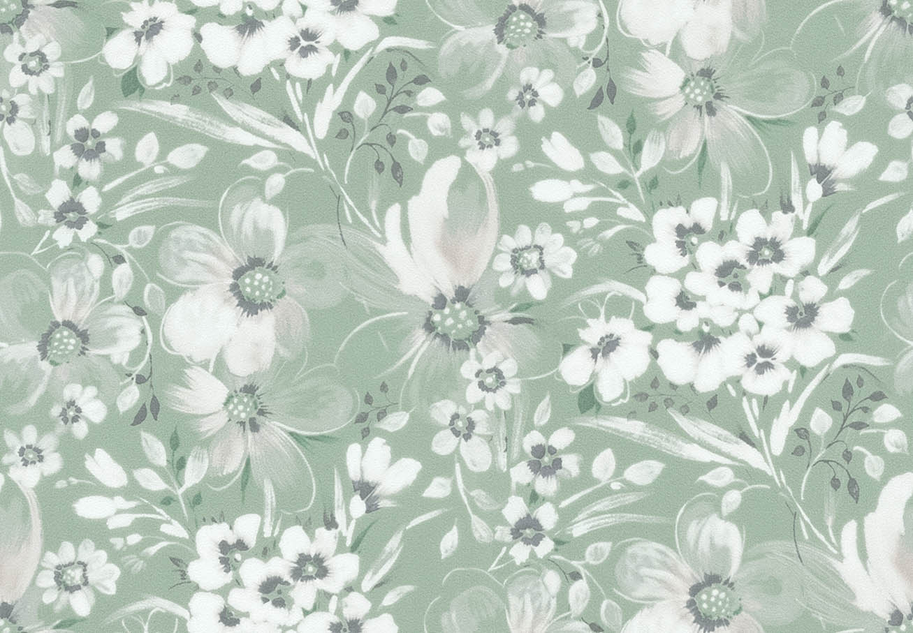 ビッグエース シンコール BA7360 生のり付き壁紙 15m パターン フラワー グリーン BIGACE 2024-2026 : ハロハロ ...