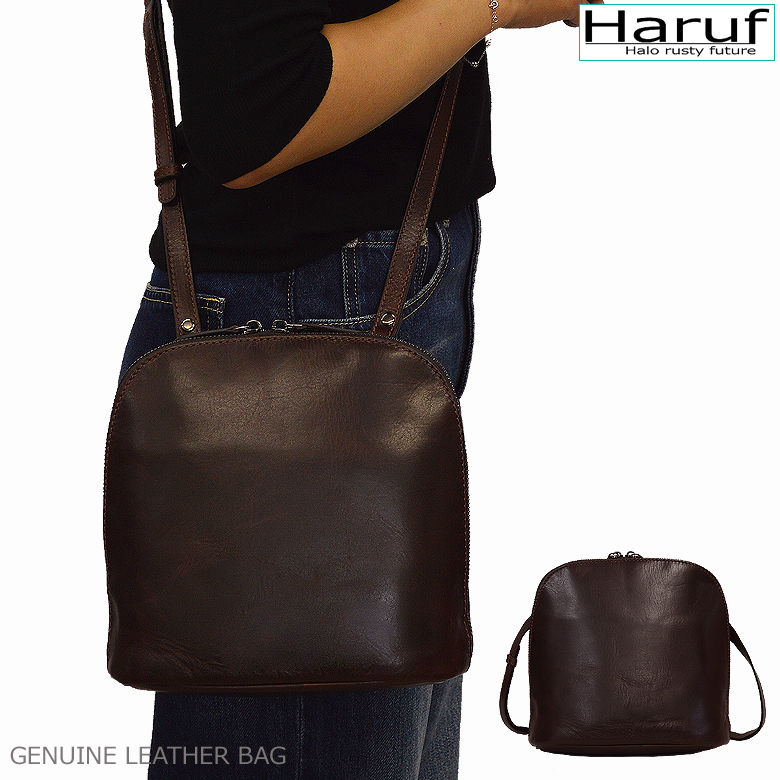 Haruf（ハルフ） レザーバッグ ショルダーバッグ 斜めがけバッグ レディース メンズ 革 本革 ショルダーバック シンプル おしゃれ ...