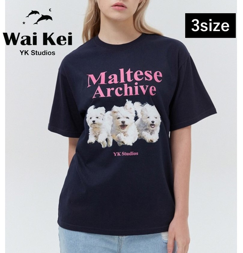WaiKei マルチーズ Tシャツ 半袖 シャツ カットソー ワイケイ 男女兼用 ユニセックス 韓国 :B45:HARUKAZU - 通販 - Yahoo!ショッピング