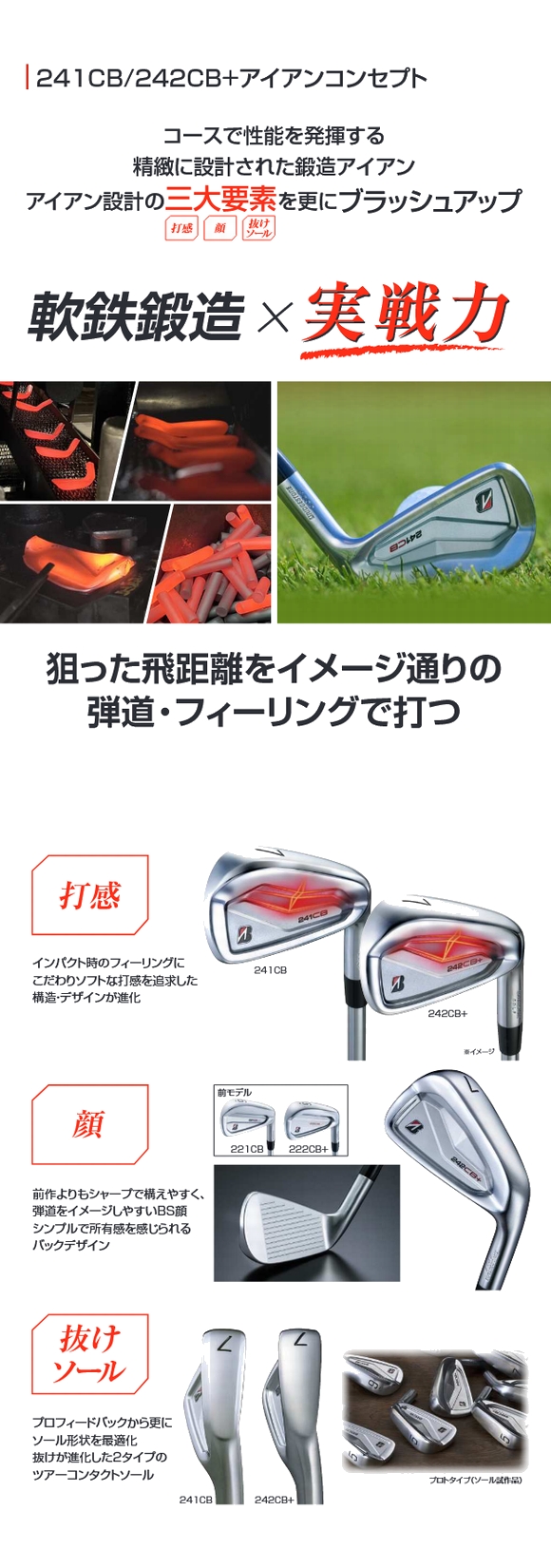 BRIDGESTONE GOLF ブリヂストン 242CB+(プラス) アイアン 5本 BRIDGESTONE GOLF ブリヂストン 242CB+(プラス) アイアン 5本