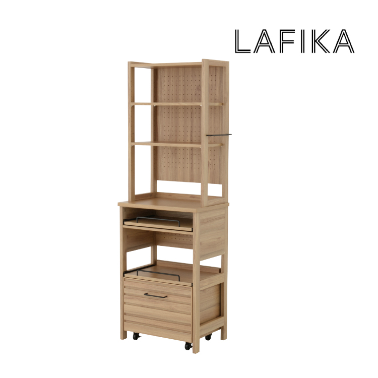 4FUL（フォーフル） 直送 LAFIKA レンジラック LF180-60LC 全2色 幅60 引出レール 高さ調節 家具 キッチン オープン ...