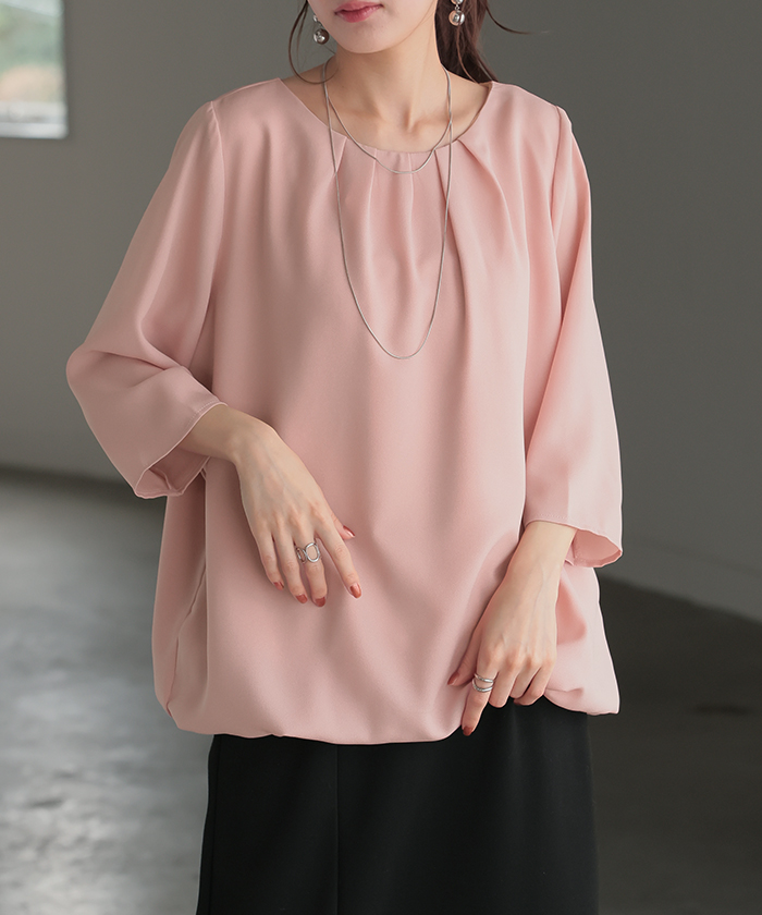 HUG.U（ハグユー） ブラウス フォーマル シャツ レディース トップス ギャザー 無地 長袖 七分袖 きれいめ オフィスカジュアル セミフォーマル : HUG.U(ハグユー) - 通販 ...