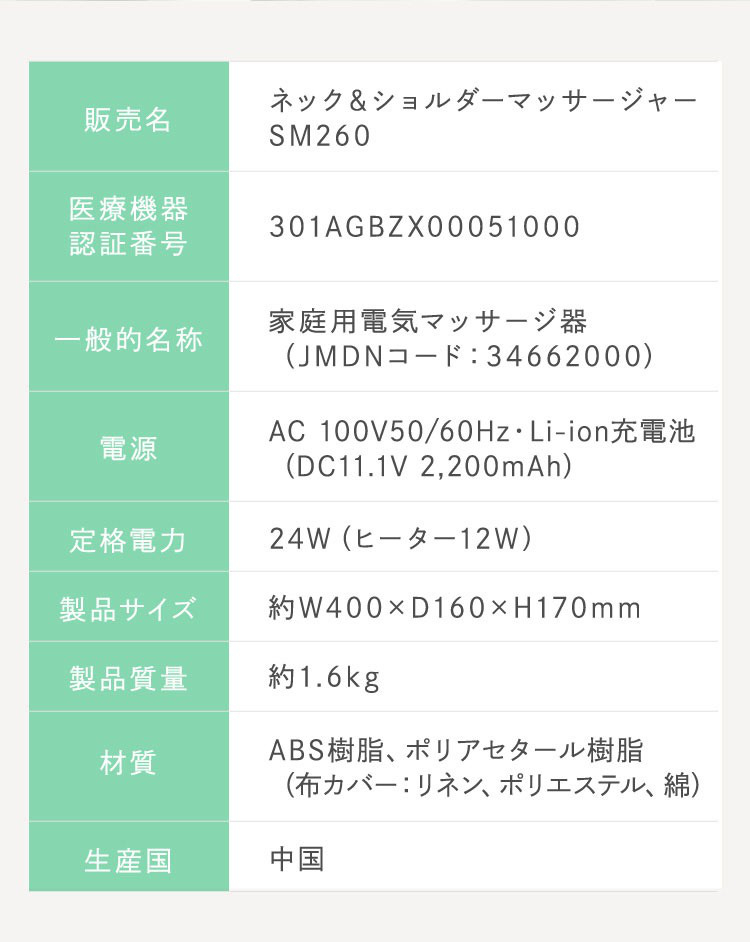 フジ医療器 シンカ SYNCA Quzy ネック&ショルダーマッサージャー フジ医療器 シンカ SYNCA Quzy ネック&ショルダーマッサージャー