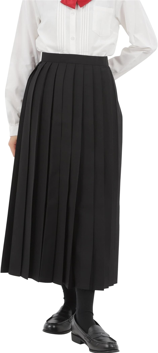 プリーツスカート 無地 学生 制服 ひざ下 ロング スクールユニフォーム 女子高生 e43( ブラック 80cm, L) : スピード発送 ホリック - 通販 - Yahoo!ショッピング