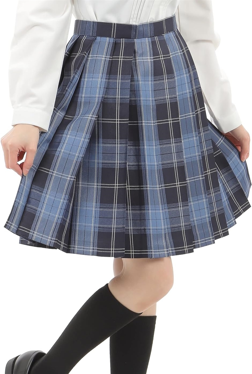プリーツスカート チェック柄 丈48cm 膝上 スクールスカート 制服 女子高生 e244( マリンブルー, S) : スピード発送 ホリック - 通販 - Yahoo!ショッピング