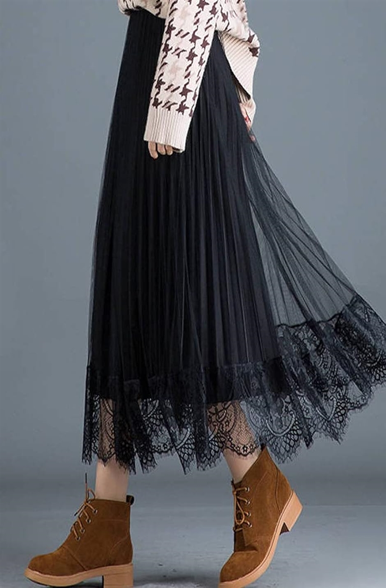 大きいサイズ ウエストゴム式 プリーツ ロングスカート チュール( ブラック, W82) : 2b4t45s5hj : スピード発送 ホリック - 通販 - Yahoo!ショッピング