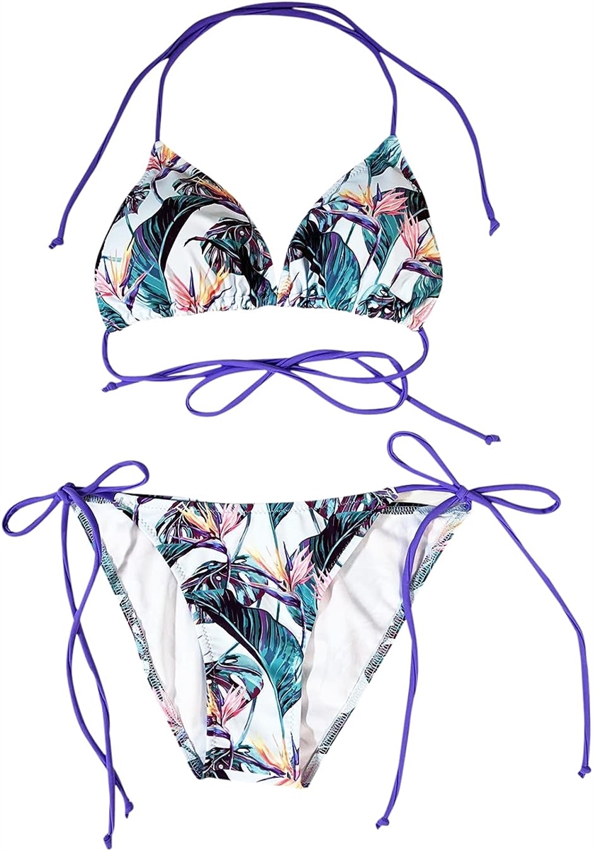 ビキニ 水着 ボタニカル リゾート レディース パッド付き S671 x ブルー 2( 2, M) : スピード発送 ホリック - 通販 - Yahoo!ショッピング