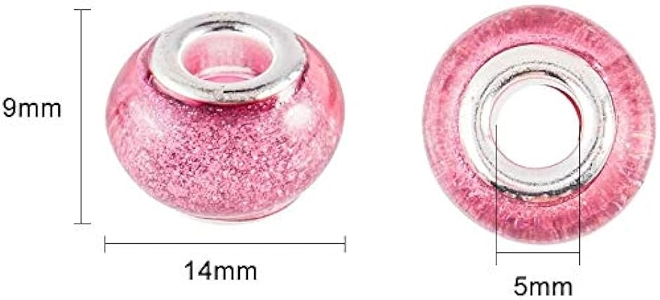 ヨーロピアンビーズ 大穴ビーズ 約100個入り 14x9mm アクリルビーズ クリア とんぼ玉 ロンデル 和風ビーズ 多面体 MDM( 混合色 ...