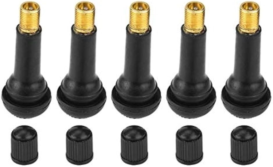 純銅製 耐熱コア タイヤ エアバルブ ゴムバルブ バルブコア キャップ付き チューブレス TR413 300個( TR413 300個 ...