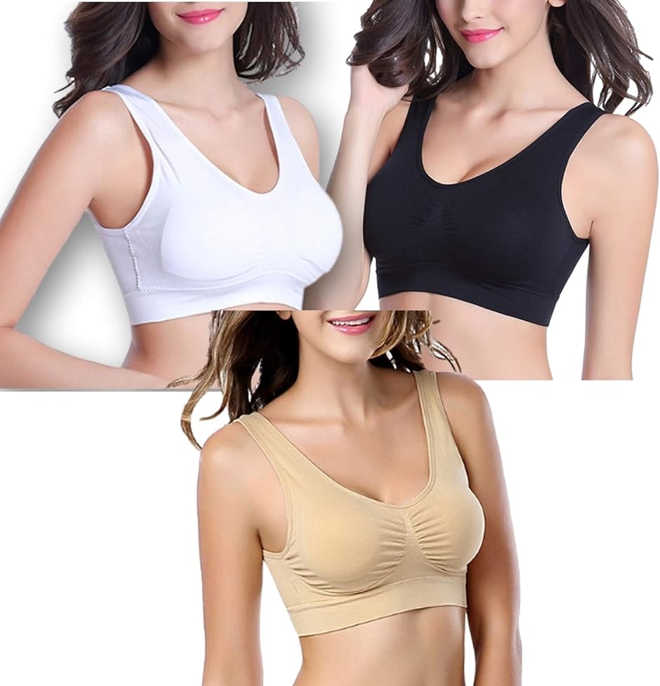 カナエルン3枚組 スポーツブラ ナイトブラ ノンワイヤー ブラジャー 育乳( ベーシック, XXL(90C，90D，95A，95B)) : スピード発送 ホリック - 通販 - Yahoo ...