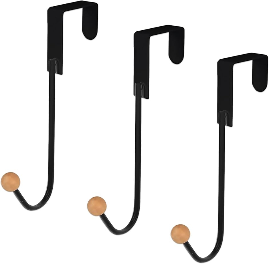 ドアフック ドアハンガー 壁掛けフック 帽子掛け コート デザイン 3個セット(ブラック) : スピード発送 ホリック - 通販 - Yahoo!ショッピング
