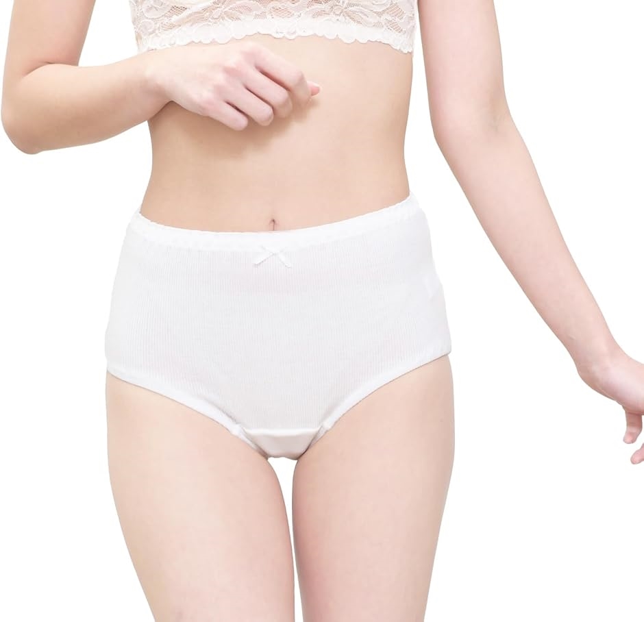 レディース 日本製 ショーツ パンツ 綿100 コットン リブ ゆったり 楽ちん 無地 リボン 深履き シンプル( ホワイト, L) : 2b95wxh80l : スピード発送 ホリック ...