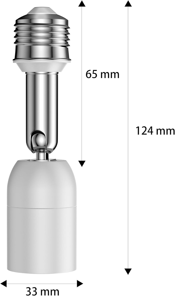 E26＞E26口金延長アダプター 、約9CM延長する、E26口金、上下90°調節 左右350°回転、照射角度をお好みの、角度(白い) : スピード発送 ホリック - 通販 - Yahoo!ショッピング