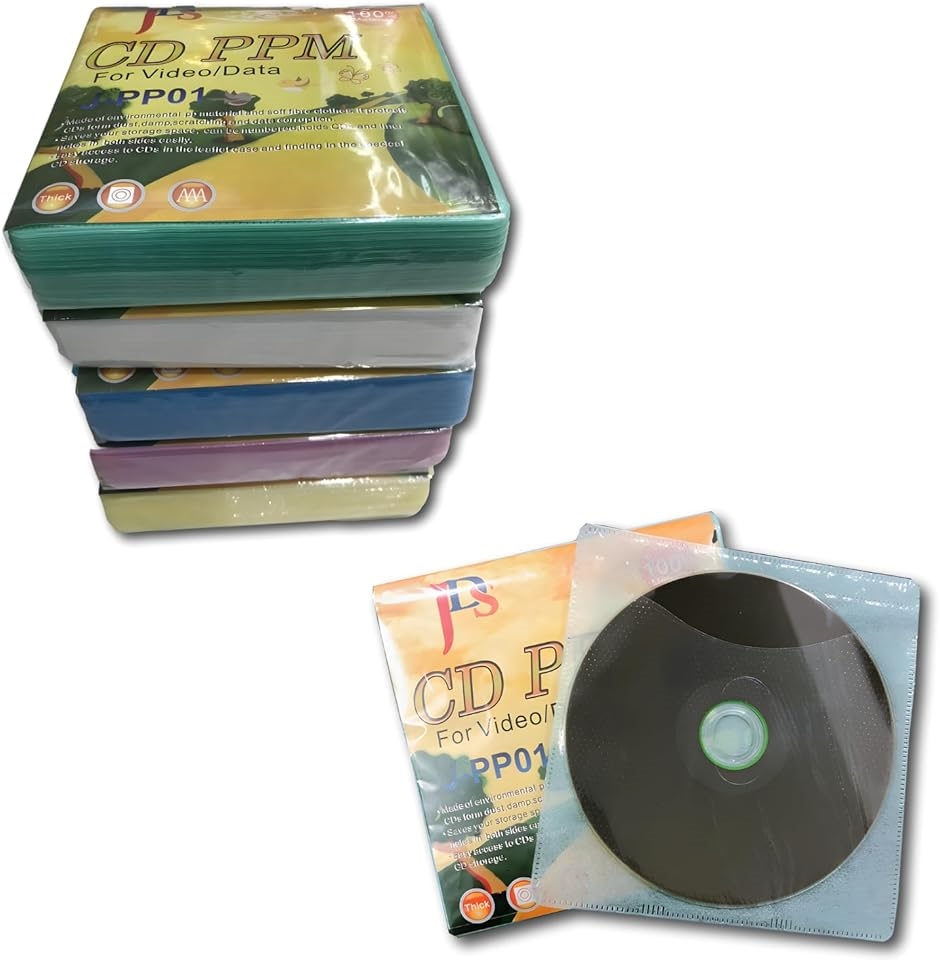 CD/DVD 不織布ケース 両面収納 イエロー ホワイト ブルー ピンク グリーン各100枚計500枚入り : スピード発送 ホリック - 通販 - Yahoo!ショッピング