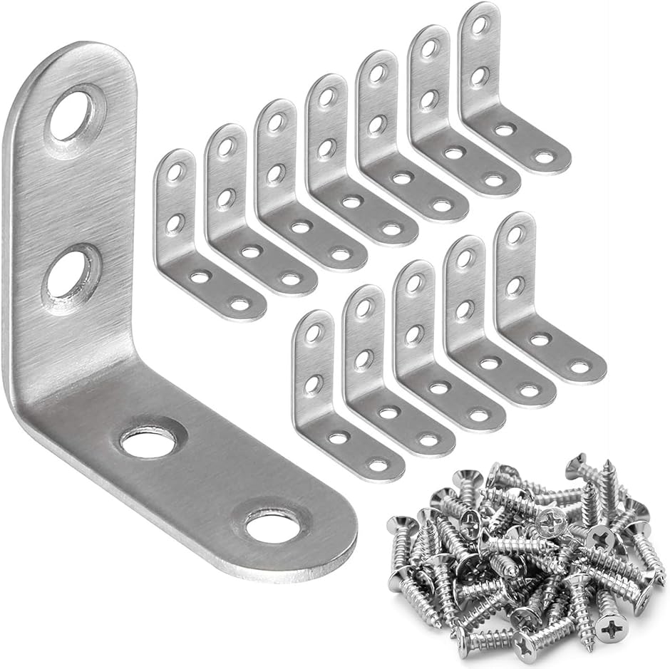 ブランド登録なし 同舟 l字金具 30個 l型金具 l字アングルブラケット ステンレス製 40x40x16mm(シルバー ...