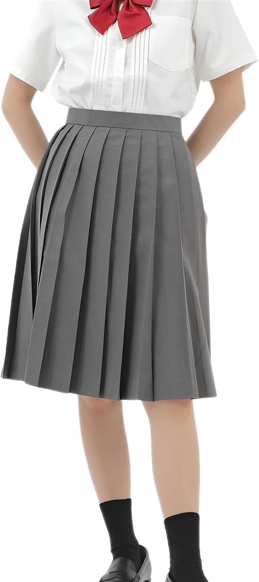 プリーツスカート 55cm 無地 学生 制服 膝丈 スクールユニフォーム 女子高生 e43( グレー, XL) : スピード発送 ホリック - 通販 - Yahoo!ショッピング