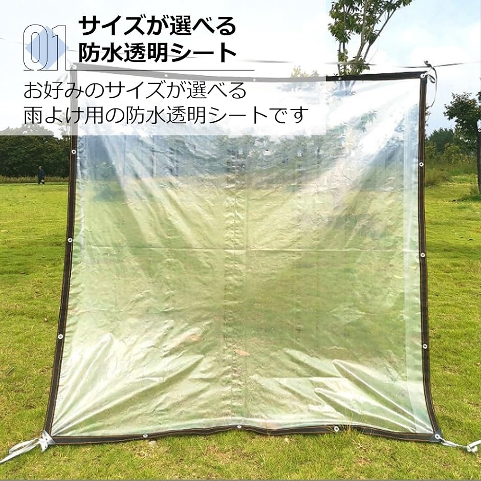防水シート 透明 雨よけシート 屋外 ベランダ ビニールシート 保護 防風 防塵 庭 植物 温室 テラス 3mx3m( 3mx3m ...