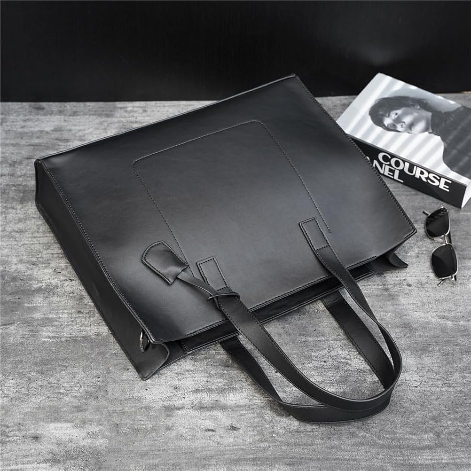 トートバッグ メンズ 小さめ レザー カジュアル 黒 ビジネス カバン とーとばっぐ 自立縦型 B044(ブラック) : スピード発送 ホリック - 通販 - Yahoo!ショッピング