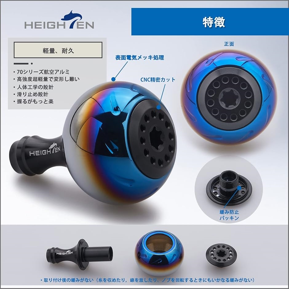 38mm リール ハンドル ノブ シマノ ダイワ 通用 Shimano Type Daiwa S用 MDM (38mm - ガンメタル ...