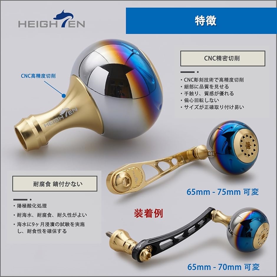 38mm リール ハンドル ノブ シマノ ダイワ 通用 Shimano Type Daiwa S用 MDM (38mm - ガンメタル ...