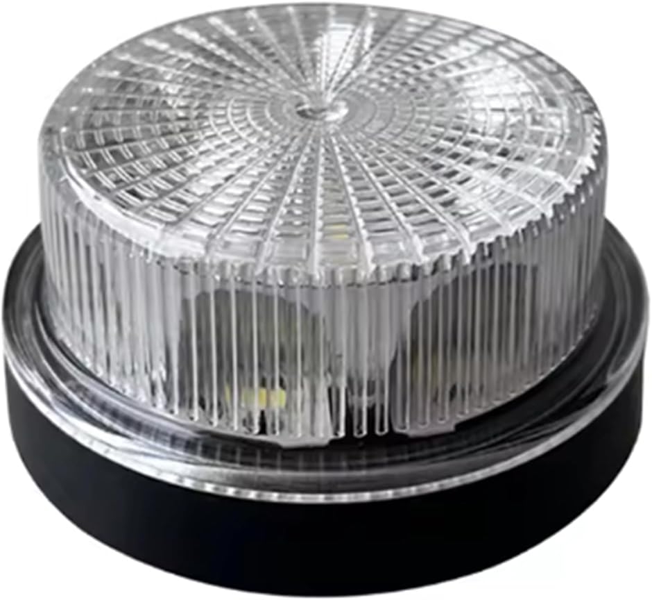 LED 回転 点滅 警告灯 2モード 発光 高輝度LEDチップ 表示灯 夜間作業 悪天候時 緊急車両 大型車 24V (White 1個 ...