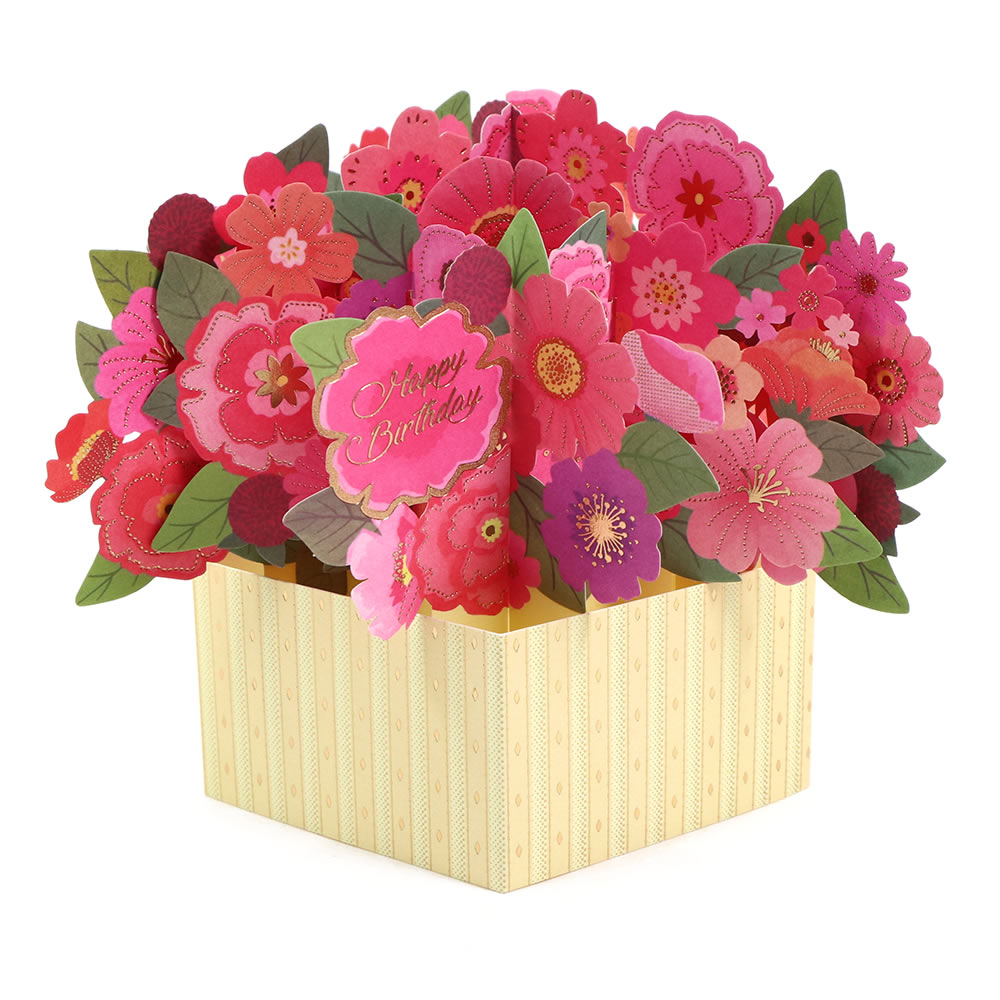 Hallmark バースデーカード 立体カード WMボックスピンクフラワー EAR-811-907 ホールマーク レーザカット ...