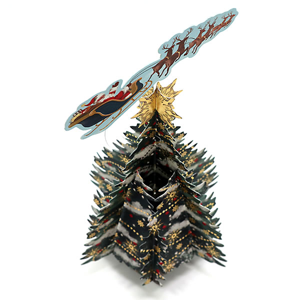 Hallmark（ホールマーク） クリスマスカード 洋風 立体カード XAR-836-184 (HX-55） フライングサンタツリー APET ...