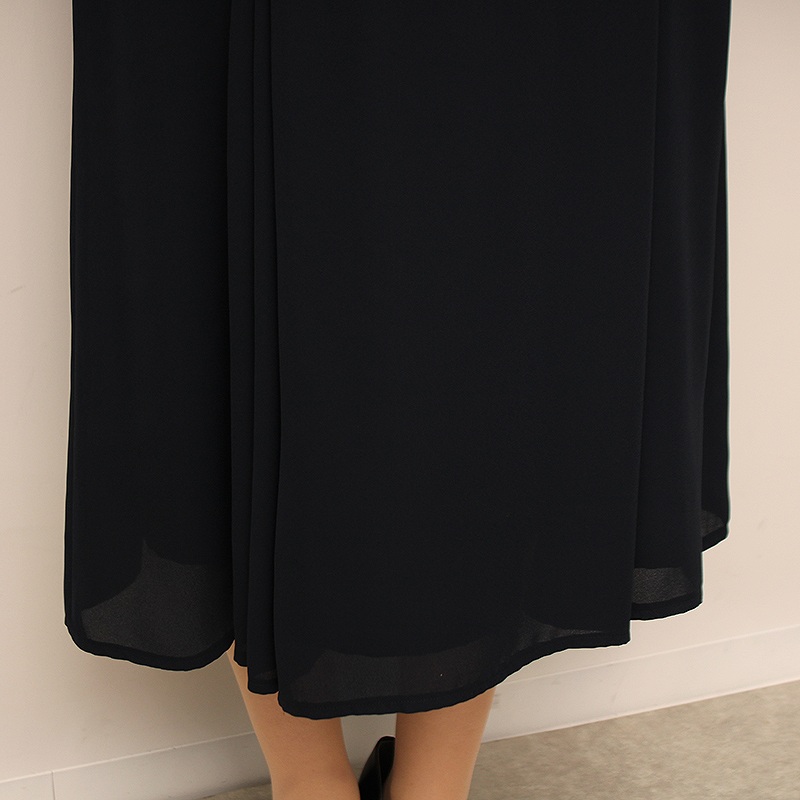 予約 メタルパーツ付き Aライン ワンピース 春 ひざ下 フォーマル きれいめ 大きいサイズ レディース felur ミントブリーズ ...