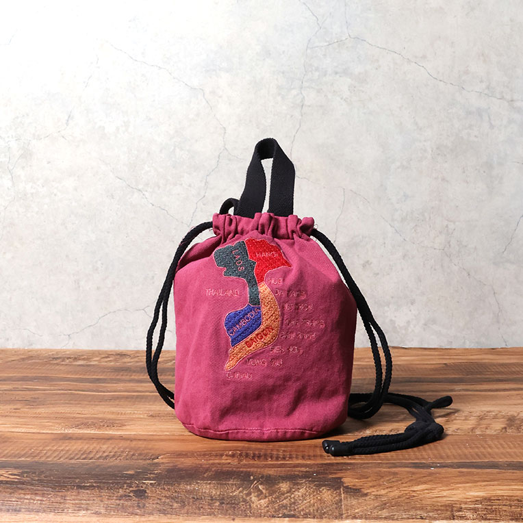 HOUSTON / ヒューストン 6879 EMB PIGMENT EFFECT BAG (MAP) / 刺繍ピグメントエフェクトバッグ -全3色- : 6879 : HOUSTON ...