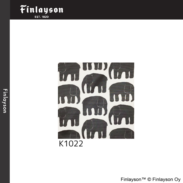 Finlayson Finlayson（フィンレイソン）オーダーシアーカーテン エレファンティ voile K1022 巾401〜500cm×丈151〜180cm スタイリッシュウェーブ縫製 ...