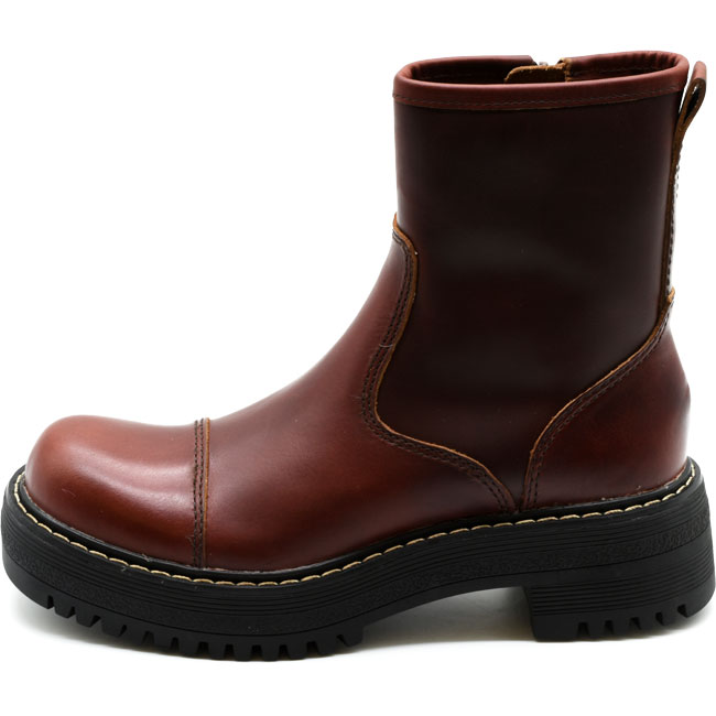 あしながおじさん ブーツ レディース 厚底 ブラック 黒 ショートブーツ