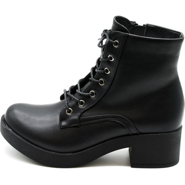 あしながおじさん ブーツ レディース 厚底 ブラック 黒 by レース