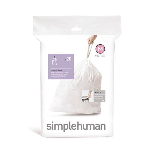 simplehuman シンプルヒューマン パーフェクトフィットゴミ袋[M] 45L 20枚 CW0173 00161 ゴミ箱 : イベリアの太陽 - 通販 - Yahoo!ショッピング