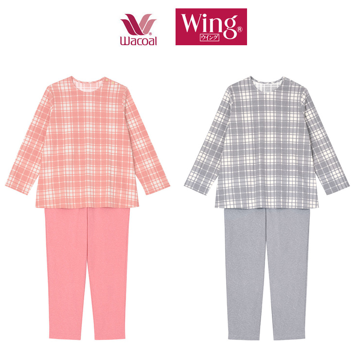 WACOAL ワコール Wing パーソナルウェア パジャマ レディース ナイトウェア ルームウェア 綿100% スムース あったか 暖かい ...
