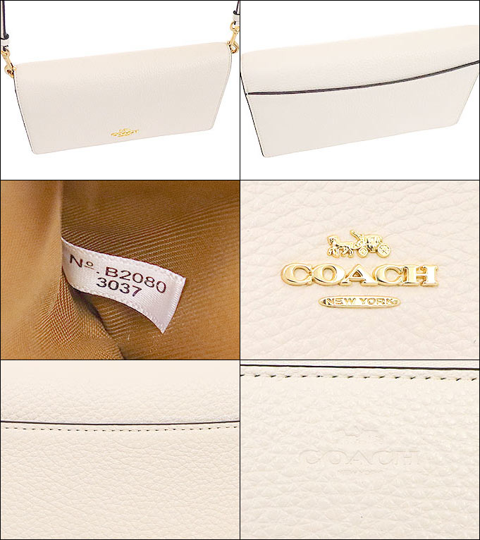 COACH 【48時間限定ポイント5％】コーチ バッグ ショルダーバッグ F03037 3037 チョーク ペブルド レザー アンナ フォルド ...