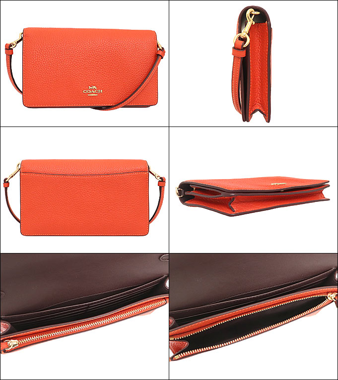 COACH コーチ バッグ ショルダーバッグ F03037 3037 マンゴー ペプルド レザー アンナ フォルドオーバー クラッチ クロス ...