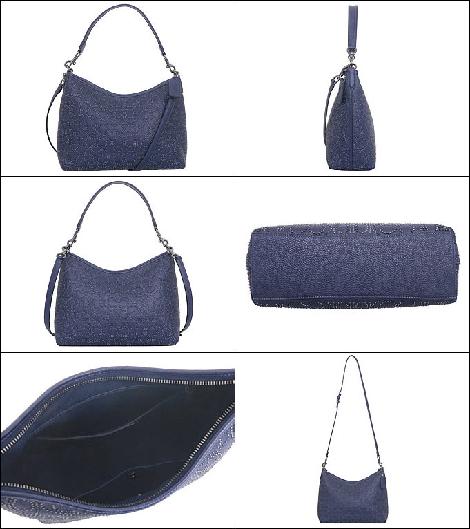 COACH コーチ バッグ ショルダーバッグ FCX258 CX258 トゥルーネイビー リベット リファインド ペブルド レザー ショルダー ...