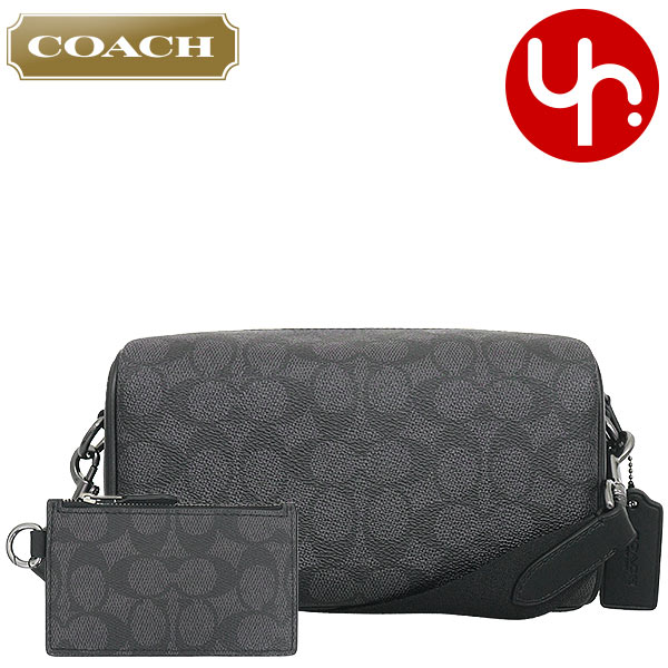 COACH コーチ バッグ ショルダーバッグ FCV762 CV762 チャコール×ブラック シグネチャー キャンバス レザー クロスボディー ...
