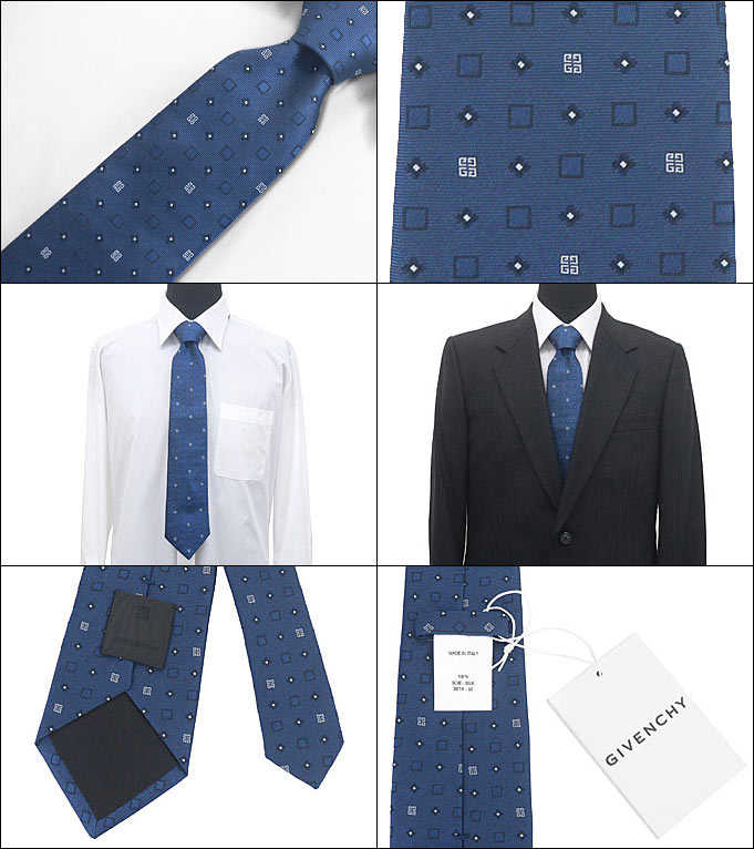 GIVENCHY 【48時間限定ポイント2％】ジバンシィ アパレル ネクタイ GV80LS J5906 ネイビー ジバンシィ スクエア ジャガード シルク メンズ : インポートコレクション ...